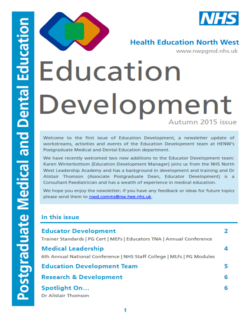 Educator Development in Health Education England, working across the ...